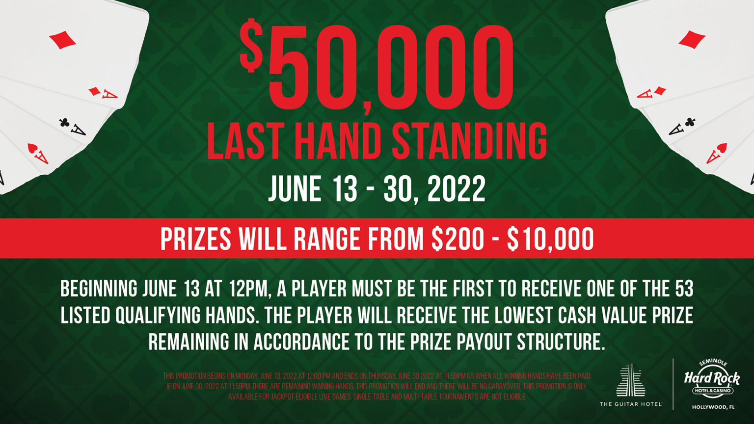 Last Hand Standing Promotion Underway! | Seminole Hard Rock Hollywood Poker
