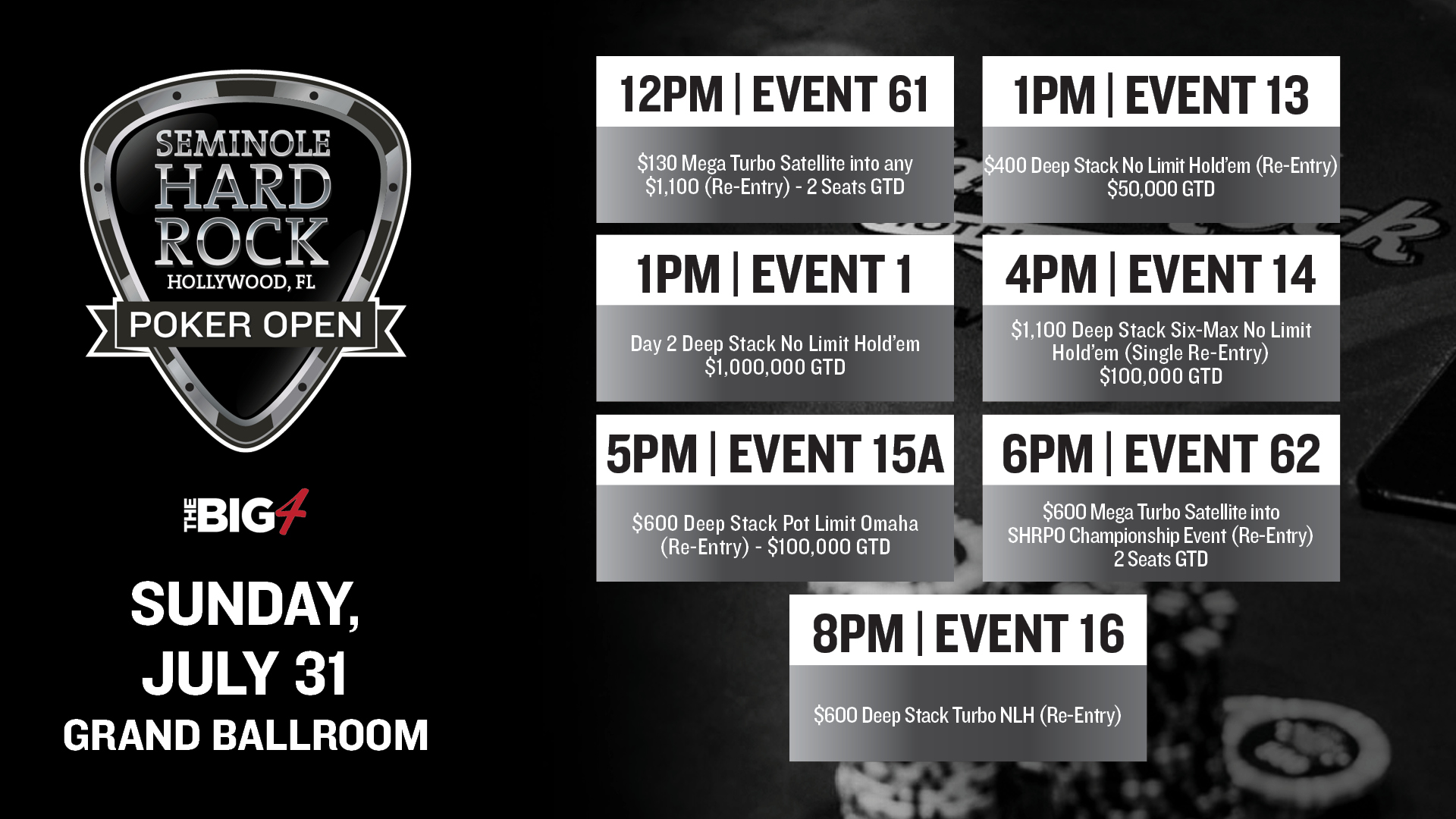 SHRPO Day 5 Schedule Seminole Hard Rock Hollywood Poker SHRPO Day 5 Schedule Seminole Hard Rock Hollywood Poker